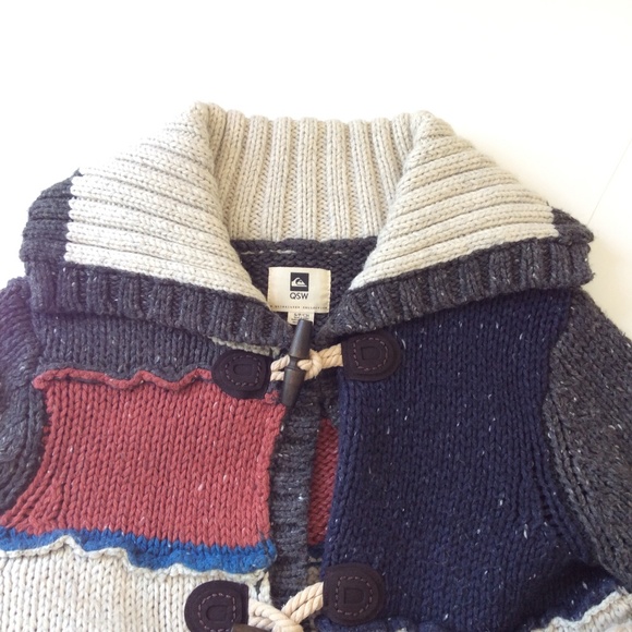 Quiksilver | Sweaters | Quiksilver Thick Knit Toggle Closure Sweater ...